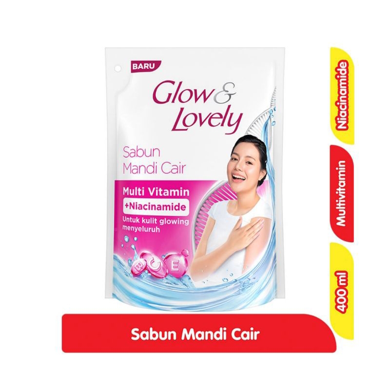 Jual Glow & Lovely Sabun Cair Mandi Multivitamin + Niacinamide 400ml ...