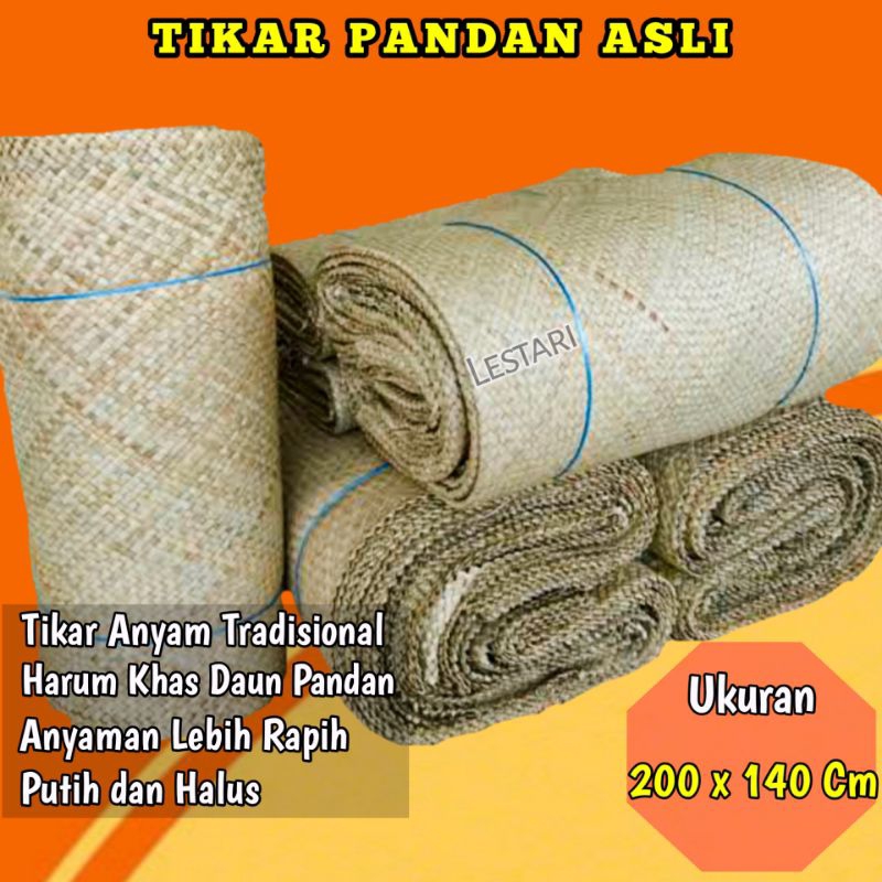 Jual Tikar Lantai Lipat Anyaman pandan Asli / Samak Tradisional Ukuran ...