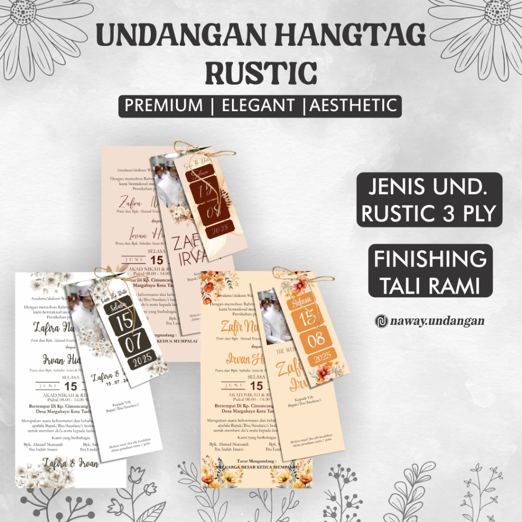 Jual Undangan pernikahan Rustic | Simple Murah Premium Elegan Rustic ...
