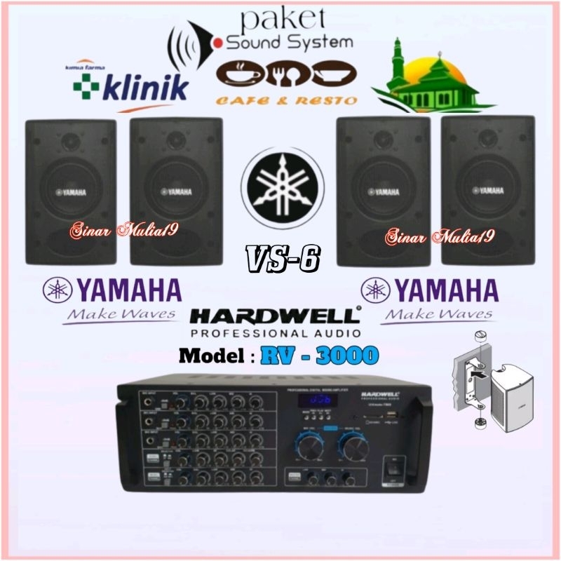 Jual Paket Sound Syatem Speaker Yamaha VS6 Original Amplifier Hardwell RV3000 Original | Shopee ...