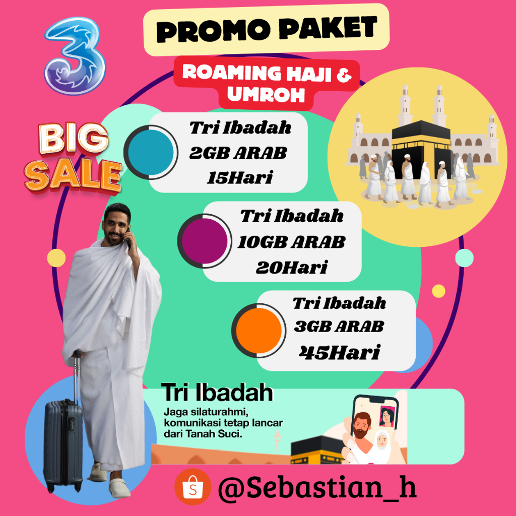 Jual PAKET ROAMING UMROH HAJI TRI IBADAH | Shopee Indonesia