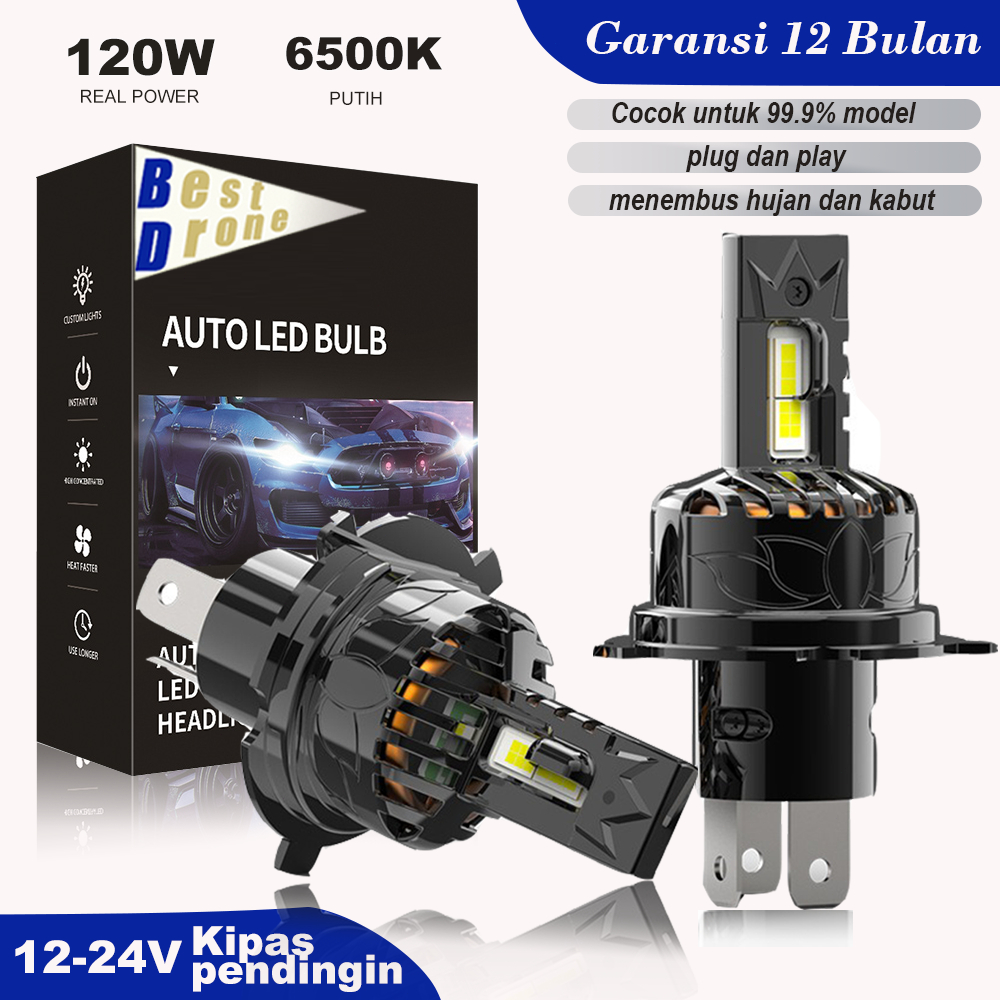 Jual BD 120W H1 H7 H4 LED H11 9005 hb3 9006 hb4 9012 hir2 LED lampu ...