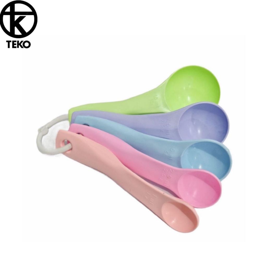 Jual Sendok Takar set 5 in 1 Warna-warni | Ukuran Kue, Air, Bumbu ...