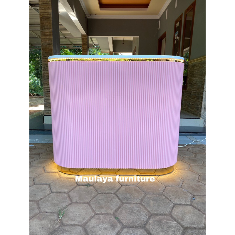 Jual Meja Kasir Lampu Led List dan Kaki Stainless Minimalis | Shopee ...