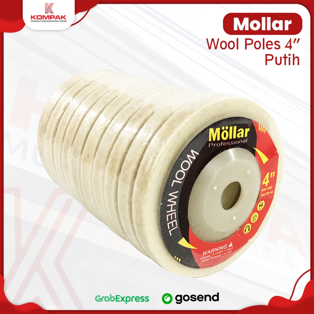 Jual Mata Gerinda Poles Mollar 4 Inch / Wool Wheel Mata Poles Body ...