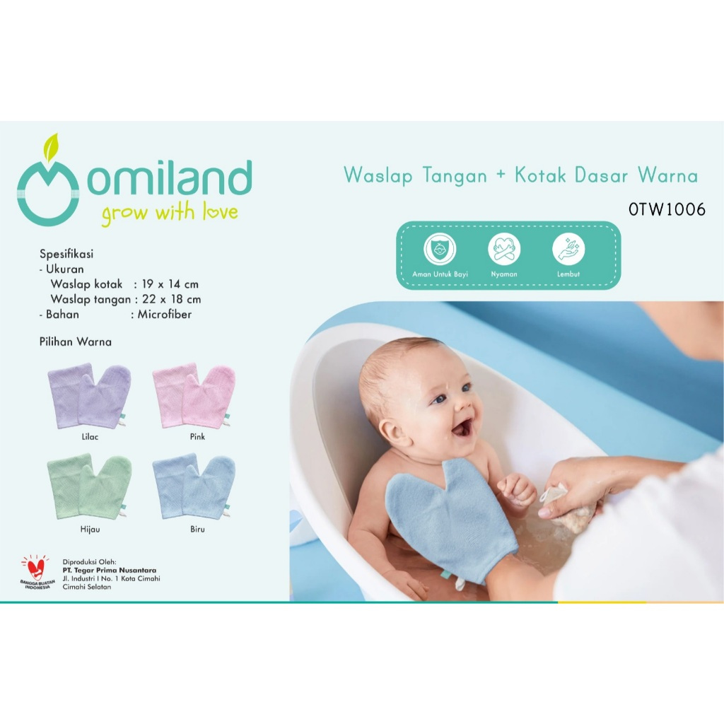 Jual Omiland Waslap Bayi Tangan + Kotak Microfiber Warna Dasar POLOS ...