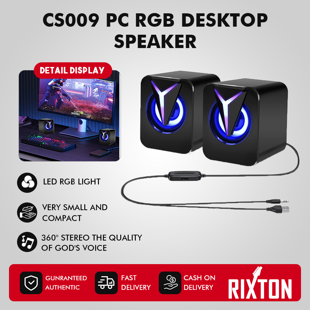 Jual RIXTON CS009 Computer Gaming Speaker USB Komputer Dipimpin Pembicara Super Bass Mini ...