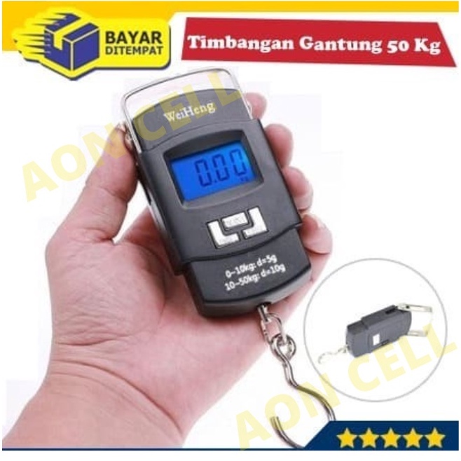 Jual KODE B3W Timbangan Gantung Digital Scale 5kg Barang Koper Karung ...