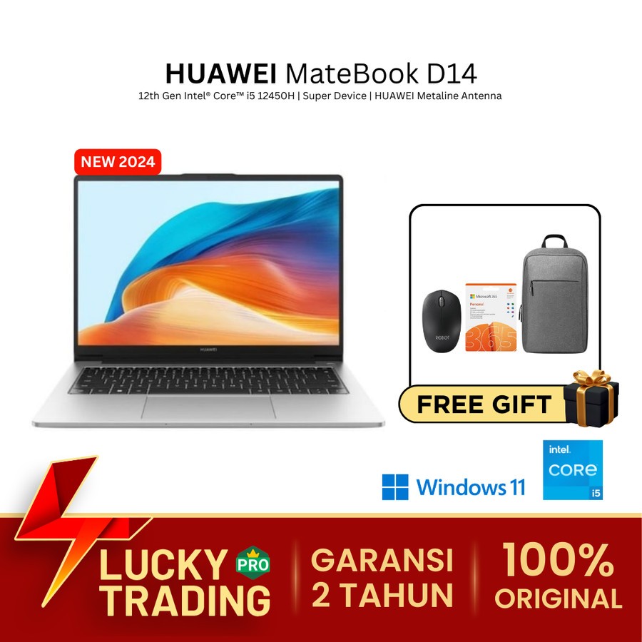 Jual HUAWEI MateBook D14 13th Gen Intel® Core™ i5 13420H 16GB RAM 512GB ...