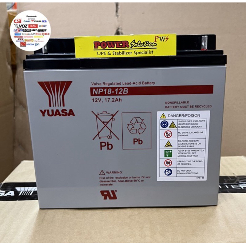 Jual Aki Kering Baterai Yuasa NP18-12B 12V 17.2Ah. Battery Ups Yuasa NP 18-12 12 12V 17Ah 18Ah ...