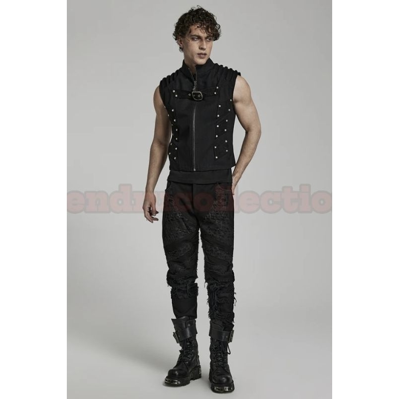 Jual rompi pria punk Rocker variasi paku keling/rompi pria model ...