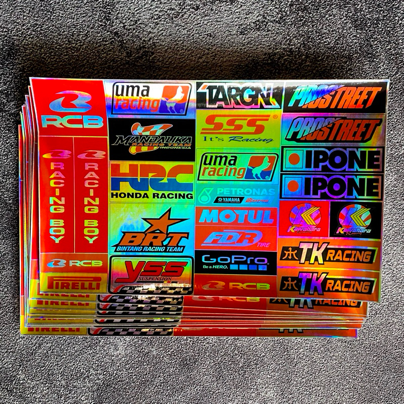 Jual STICKER STIKER RACING HOLOGRAM PELANGI 27-33PCS | STIKER MOTOR ...