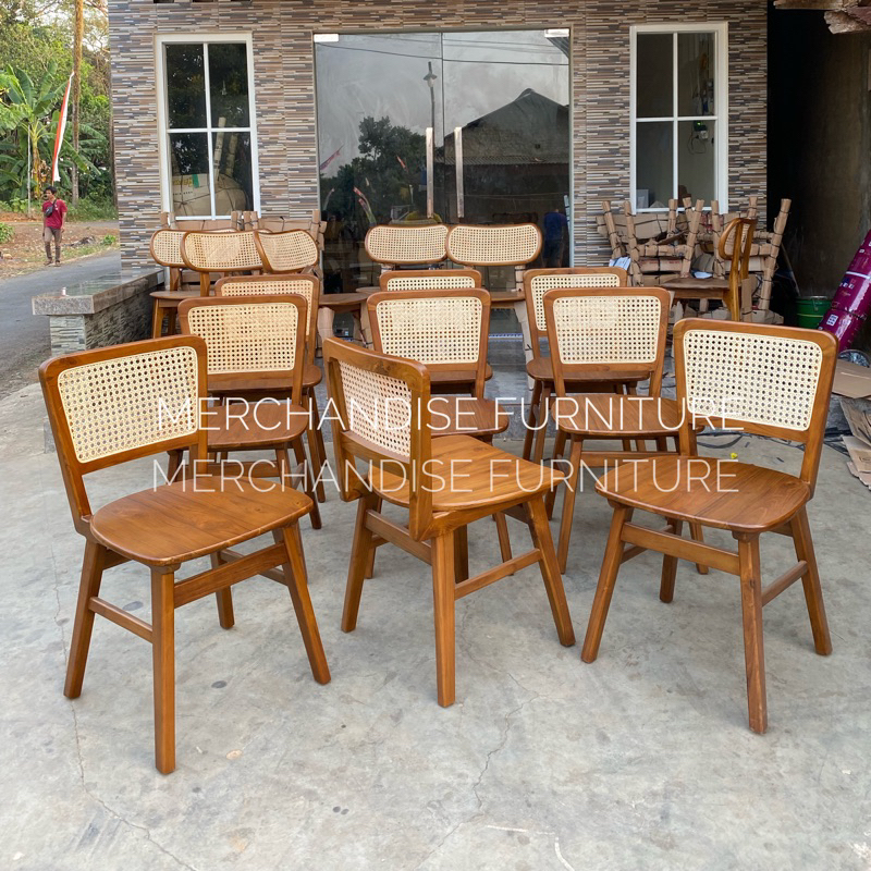 Jual PROMO !!! Kursi Cafe Terbaru Kayu Jati Mix Rotan - Kursi Makan Resto Minimalis Modern ...