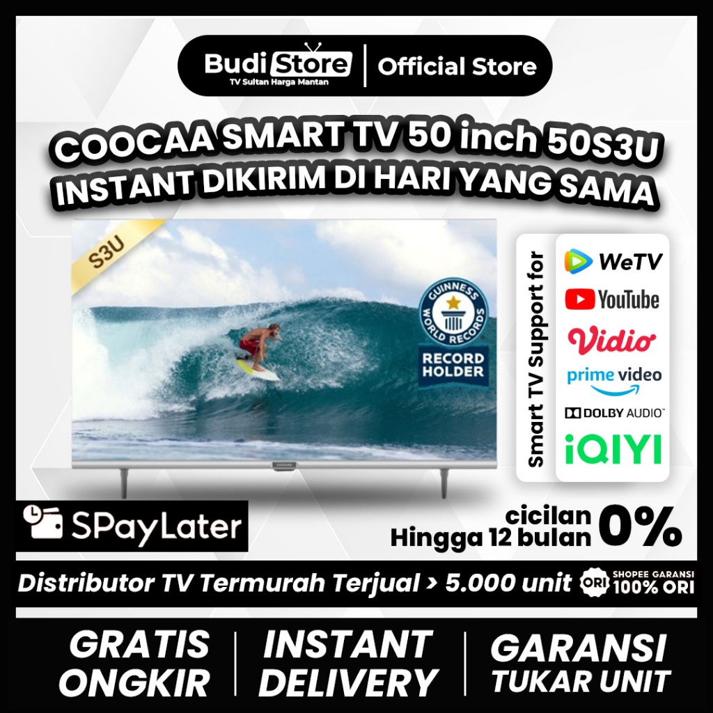 Jual COOCAA 50 inch Smart TV 50S3U Digital TV 4K UHD TV - Budi Store Official | Shopee Indonesia