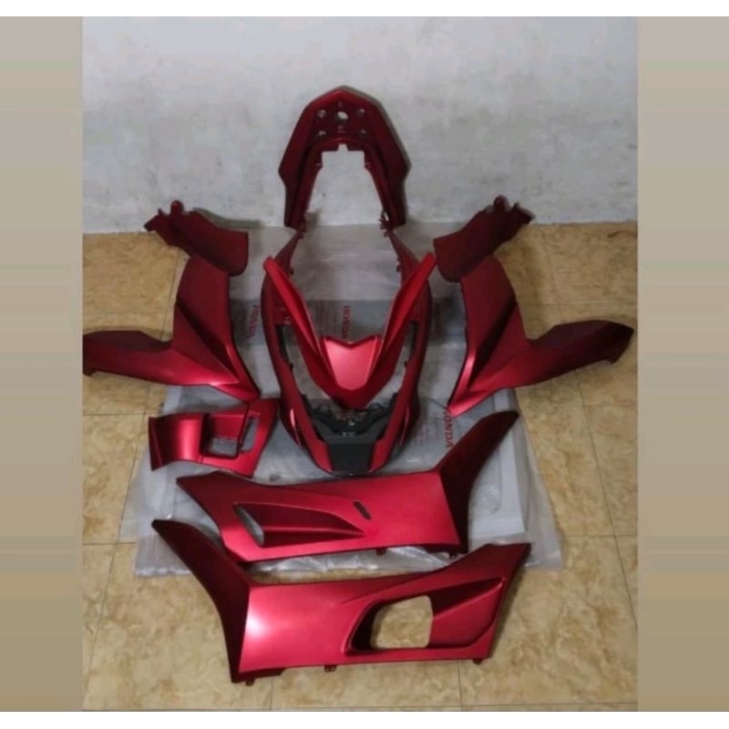 Jual cover body full set body pcx 160 pcx160 merah doff ori ahm ...