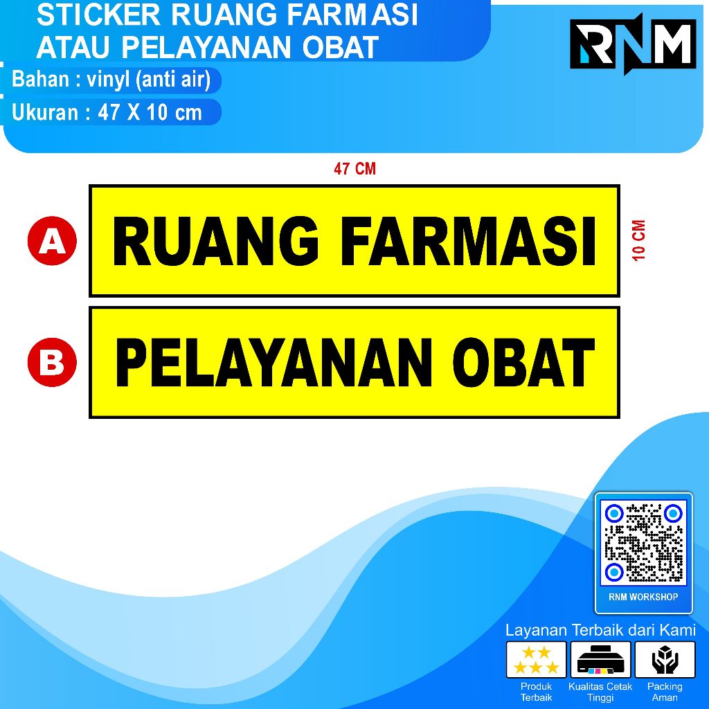 Jual STICKER RUANG FARMASI ATAU PELAYANAN OBAT 47 X 10 | Shopee Indonesia