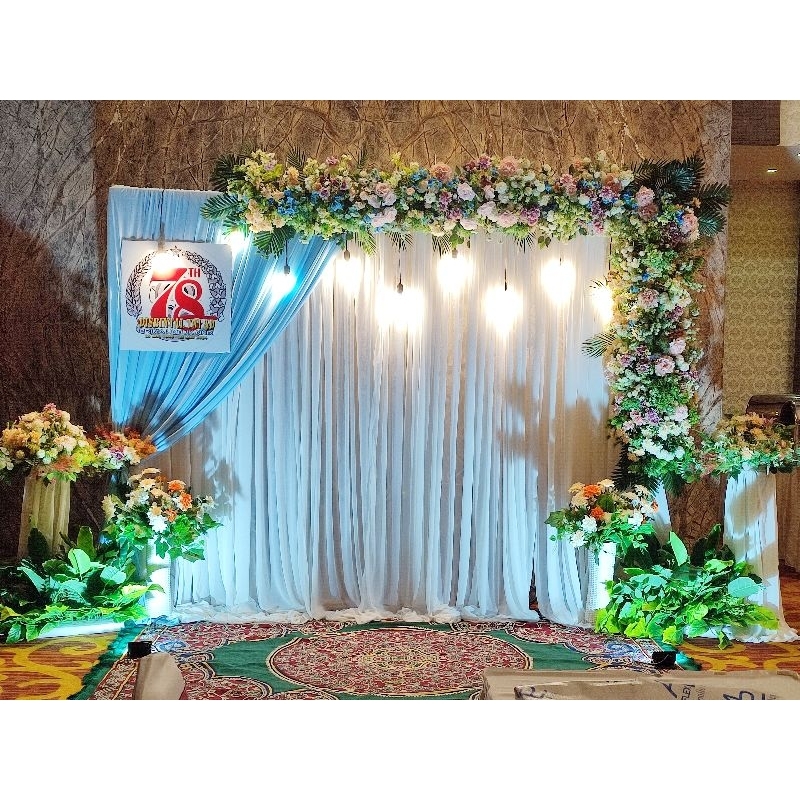 Jual Dekorasi backdrop Dirgahayu / ulang tahun kantor minimalis 3 meter ...