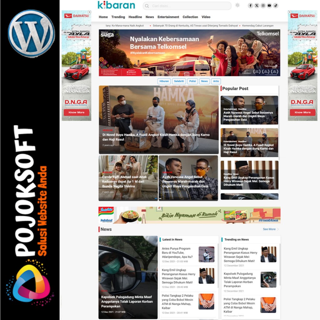 Jual Kibaran Wordpress Theme Berita Mirip Kumparan Untuk 20 Lisensi ...