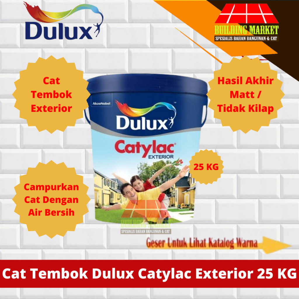 Jual CAT TEMBOK DULUX CATYLAC EXTERIOR READY MIX 25 KG | Shopee Indonesia