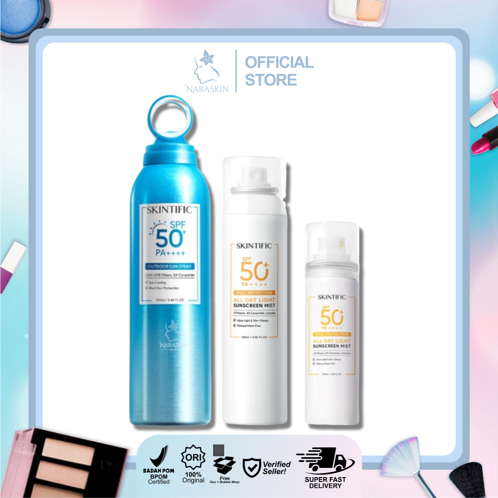 Jual Skintific All Day Light Sunscreen Mist SPF 50 PA++++ | Outdoor Sun Spray - Sunscreen Spray ...