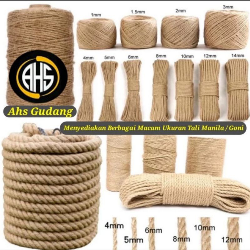 Jual Tali Tambang Manila Goni Rami Ukuran 6mm 4mm Tali Dadung Kapal ...