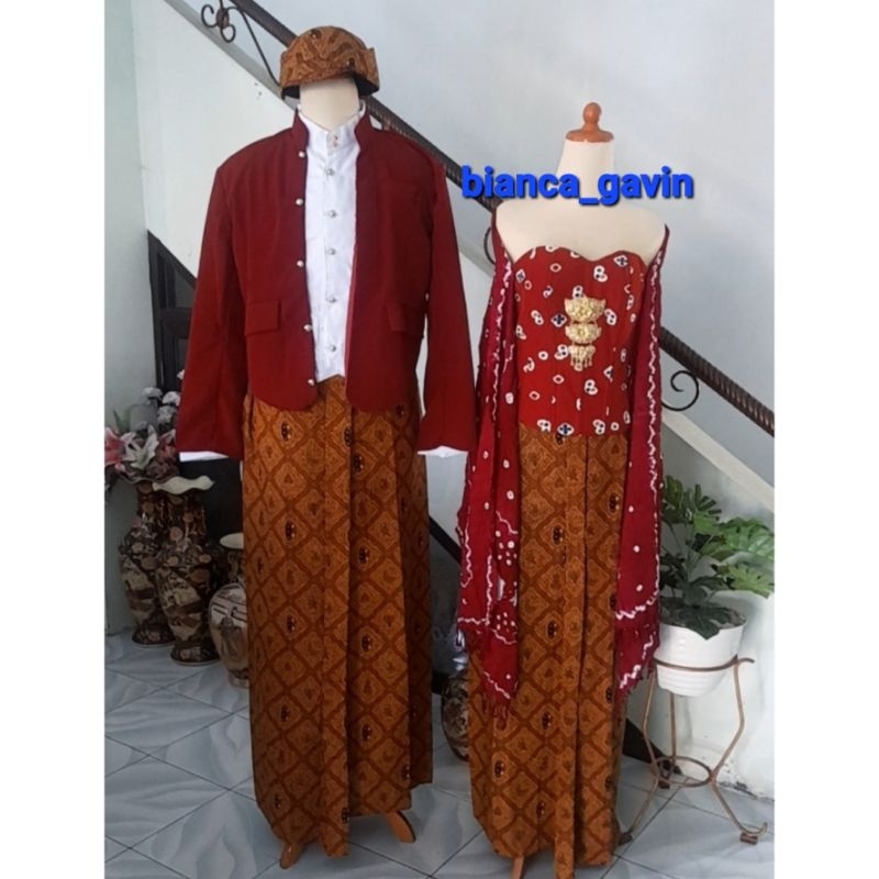 Jual 1Set Baju Prewed Basahan Adat Jawa/ Nuansa Hewes Maroon | Shopee ...