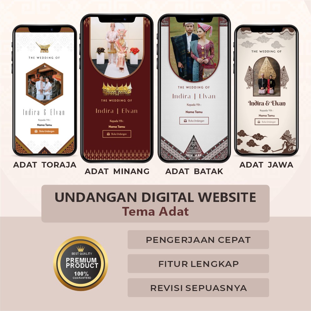 Jual Undangan Digital Website Pernikahan Online Tema Adat Jawa Batak ...