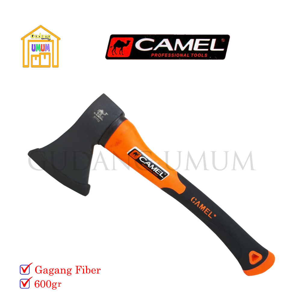 Jual Kampak Baja Gagang Kayu Fiber Lapis Karet CAMEL 600gr | Shopee ...