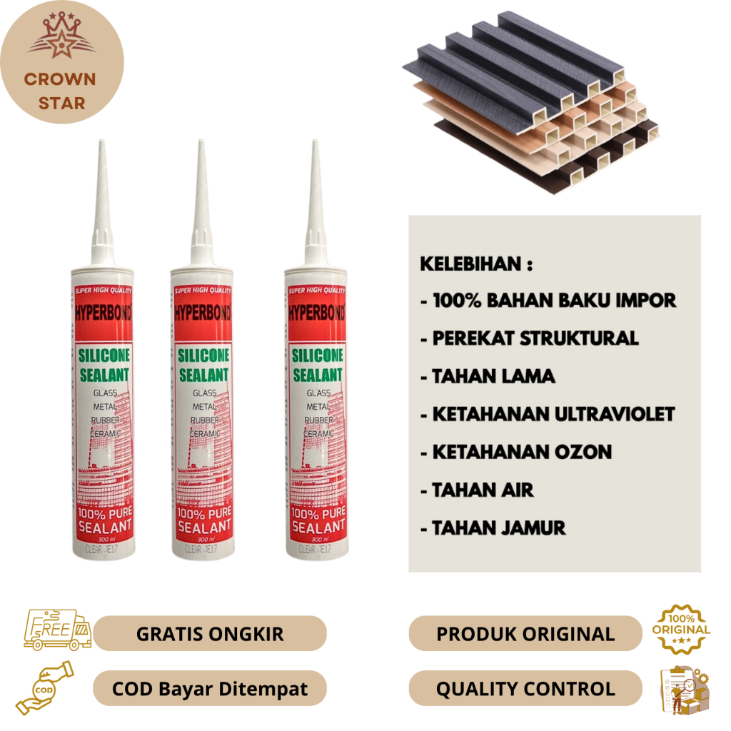 Jual Crown Star - Lem Sealant D.I.D Wall Panel Hyperbone Lem PVC Botol ...