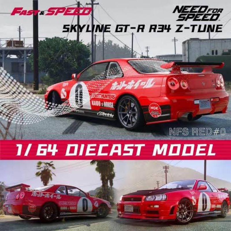 Jual Fast Speed 1:64 Skyline GT-R R34 NFS Red Zero Premium | Shopee ...