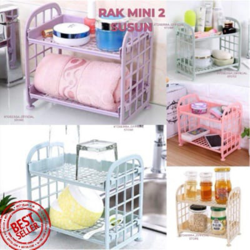 Jual RAK PLASTIK MINI 2 SUSUN RA MEJA SERBAGUNA | Shopee Indonesia