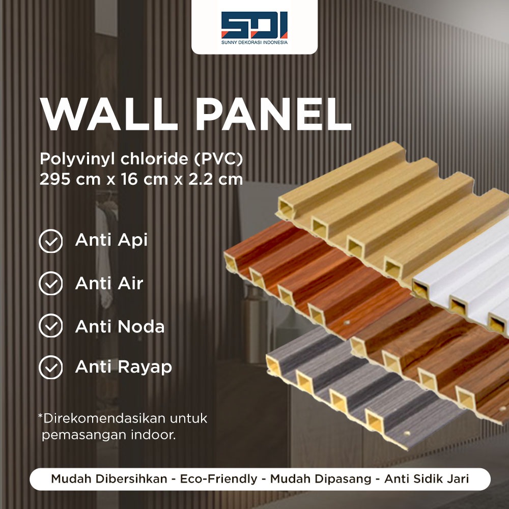 Jual Wall panel WPC 2.95 M x 16 CM Wood panel PVC Berbagai Macam Motif High Quality Premium ...