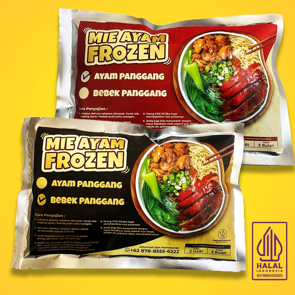 Jual Mie Ayam Frozen dengan topping Ayam panggang atau Bebek panggang ...