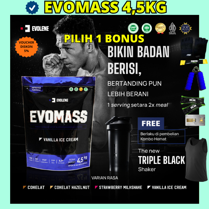 Jual EVO MASS 4,5 KG EVOLENE SUSU PROTEIN EVOMASS 10LBS 10 LBS EVOMAS ...