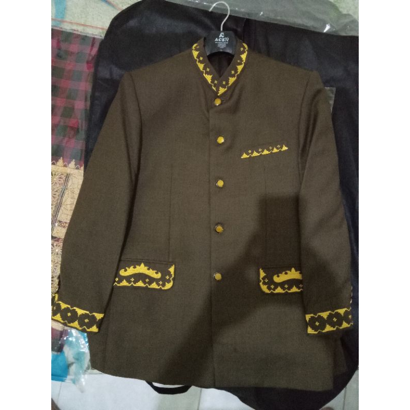 Jual Jas Tutup Bordir Khas Lampung + Celana Dan Kain Sarung Tapis ...