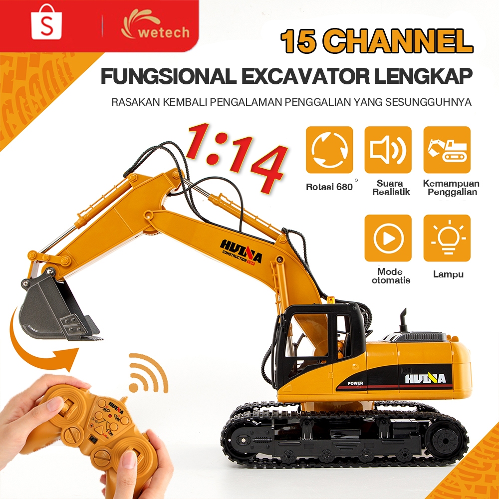 Jual Wetech 2.4Ghz Excavator Remote Control Besar Mainan 15 Saluran ...