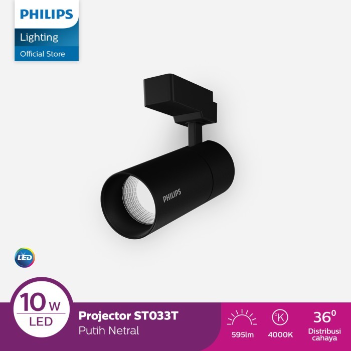 Jual Philips Essential Smartbright Projector Gen 2 ST033T LED8/830 10W 220-240V I WB 36D BK GM ...
