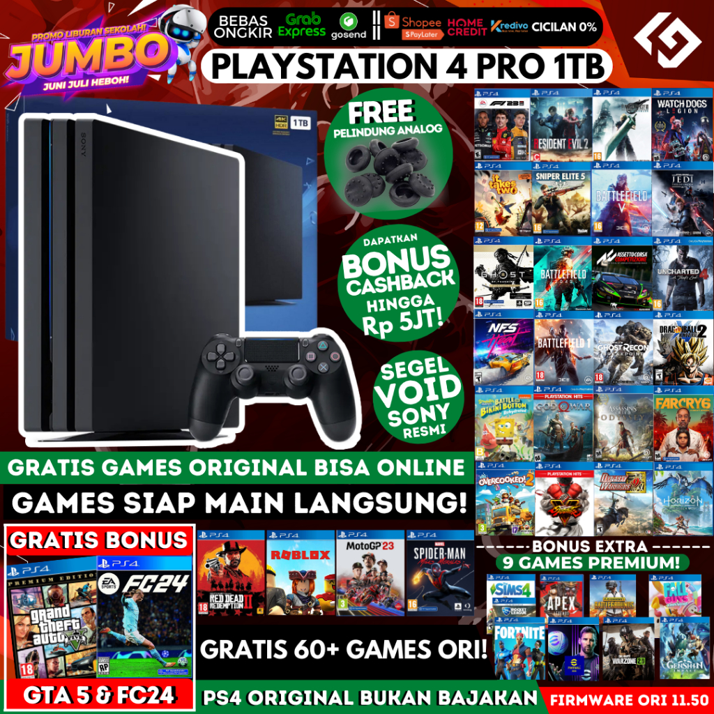 Jual PS4 Pro 1TB Original Playstation PS 4 Garansi Panjang Free Games | Shopee Indonesia