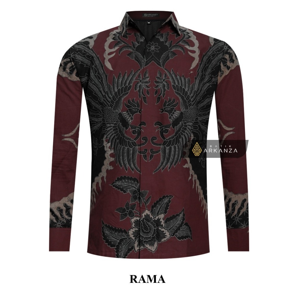 Jual BATIK ARKANZA Motif RAMA Kemeja Batik Pria Lengan Panjang Slimfit ...