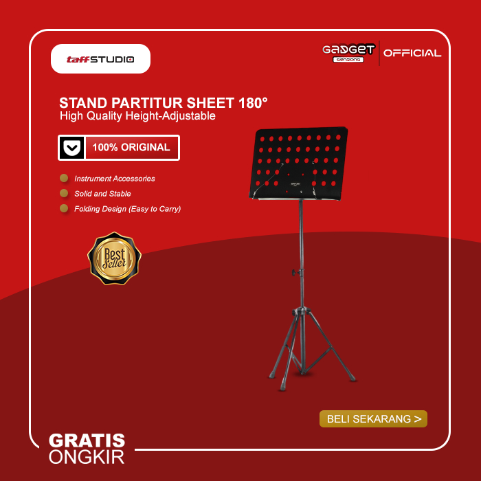 Jual Stand Teks Lagu Partitur Sheet Musik Height Adjustable Folding ...