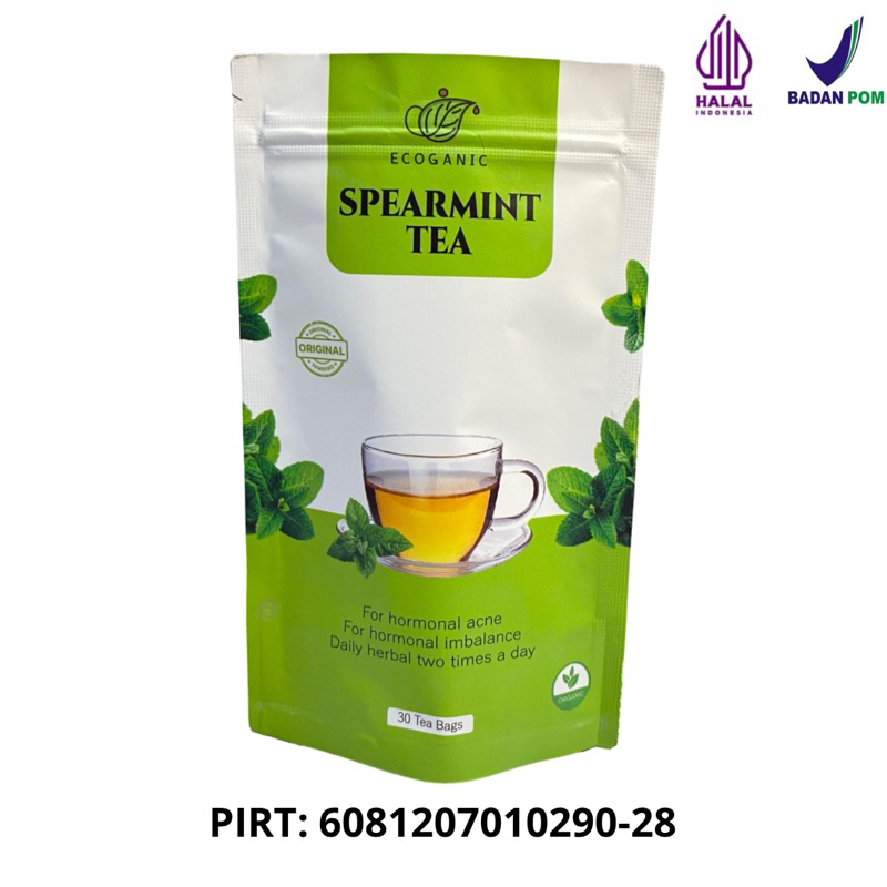 Jual Original Spearmint Tea P-IRT Jerawat Hormonal Isi 30 Kantong teh herbal untuk hormon ...