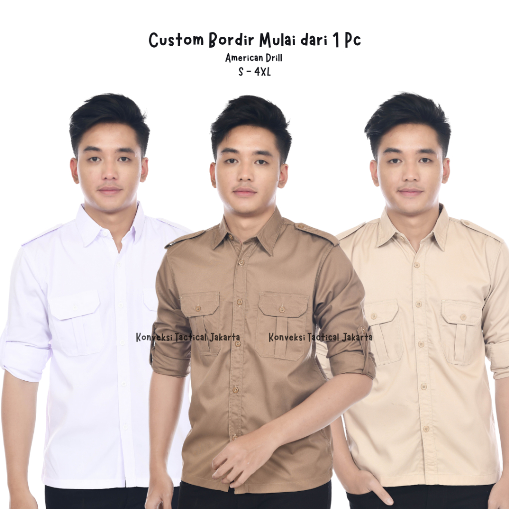 Jual Baju Kemeja PDL PDH Seragam Dinas Pakaian Kerja Lapangan Lengan Panjang Pria Wanita Bisa ...