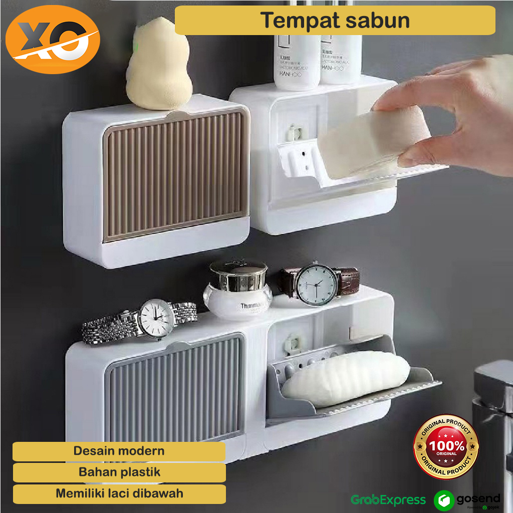 Jual Tempat Sabun Batang Tempel Kamar Mandi Bar Sopa Box Dua Lapisan ...