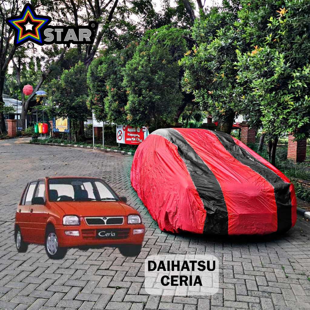 Jual Body Cover DAIHATSU CERIA Merah Strip 2 Hitam Sarung Mobil Warna ...