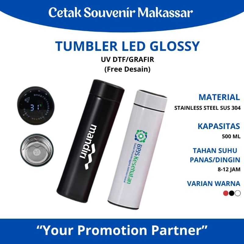 Jual Tumbler Led Glossy Custom Nama/Logo | Shopee Indonesia
