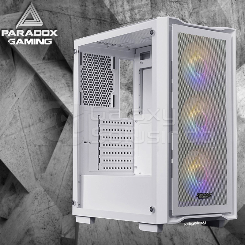 Jual PARADOX TWISTER V2 Tempered Glass ATX Gaming Case - White Casing ...