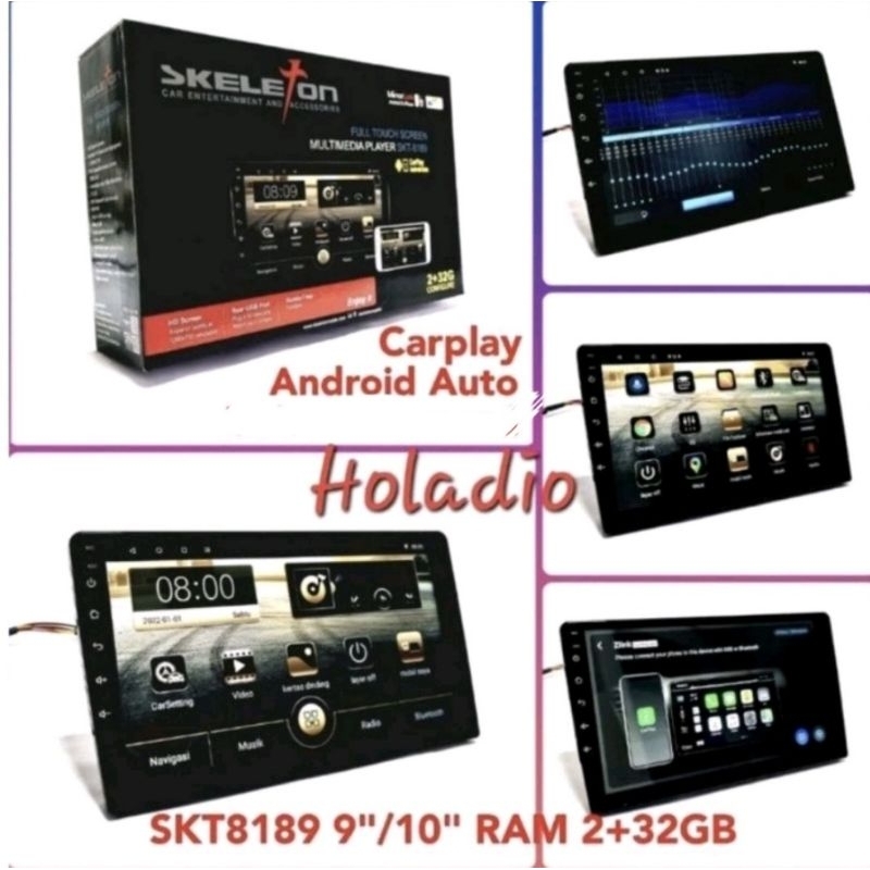 Jual HEAD UNIT ANDROID SKELETON SKT-8189 9"/10" RAM 2+32GB CARPLAY ANDROID AUTO ( TERIMA PASANG ...