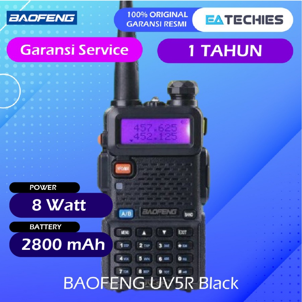 Jual HT Baofeng UV-5R Dual Band Baru Original Garansi UV5 BF-UV5R BFUV5R Walkie Talkie dengan ...