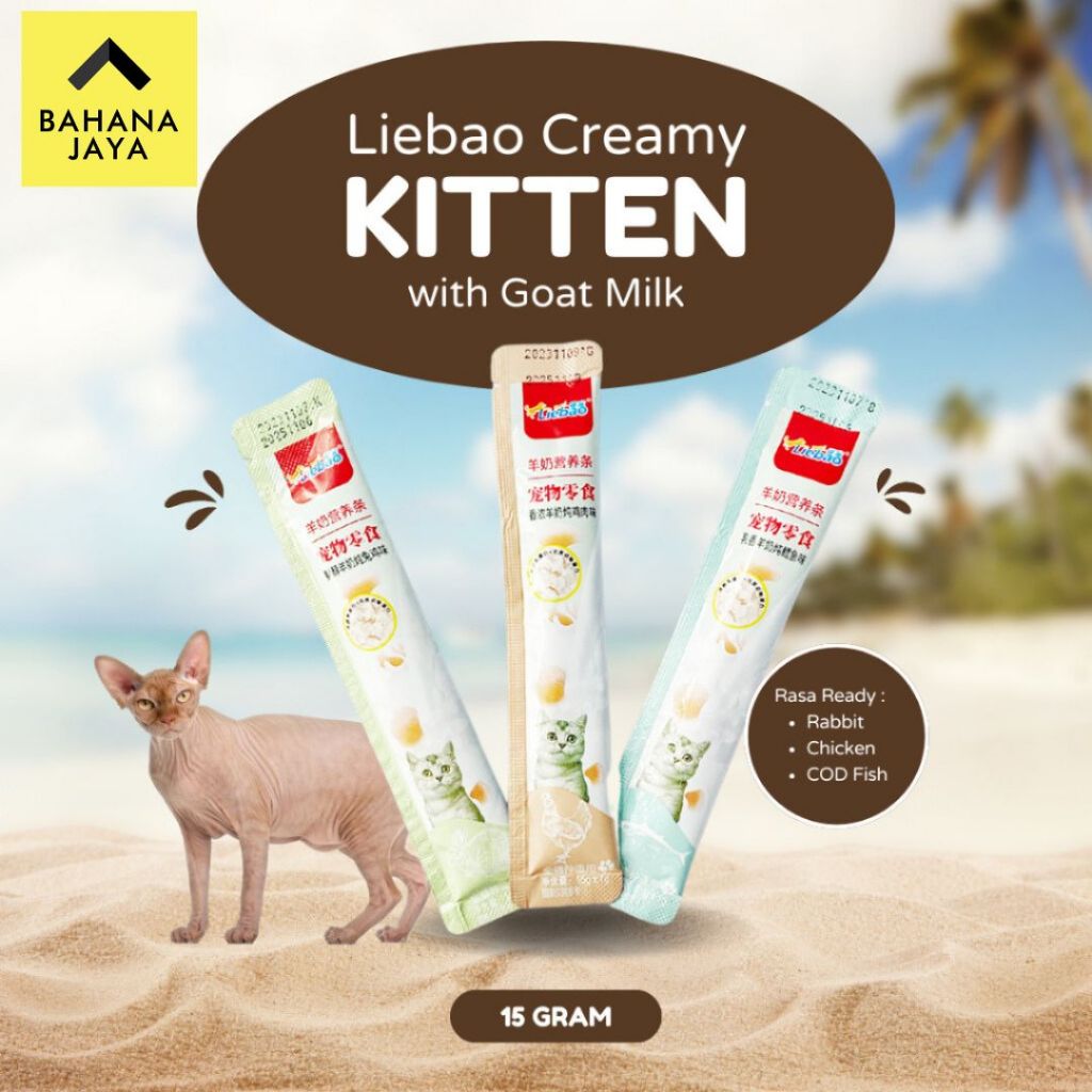 Jual Liebao Kitten Goat Milk 15g - Snack Kucing Creamy Treats - Cemilan ...
