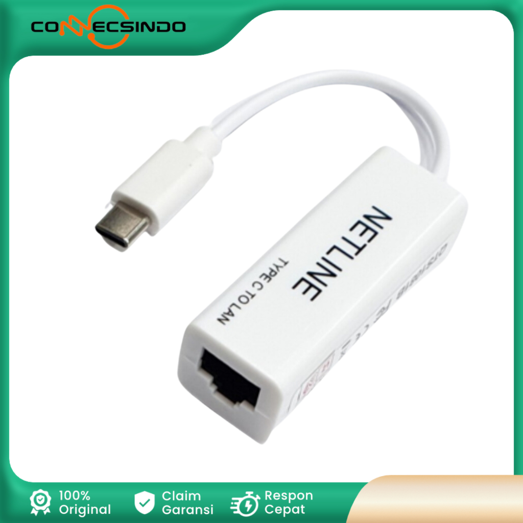 Jual Adapter Konverter USB Type C to LAN Ethernet NETLINE 100Mbps ...
